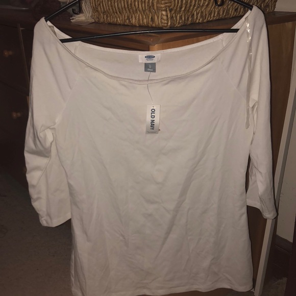 Old Navy | Tops | White Over The Shoulder Tshirt | Poshmark